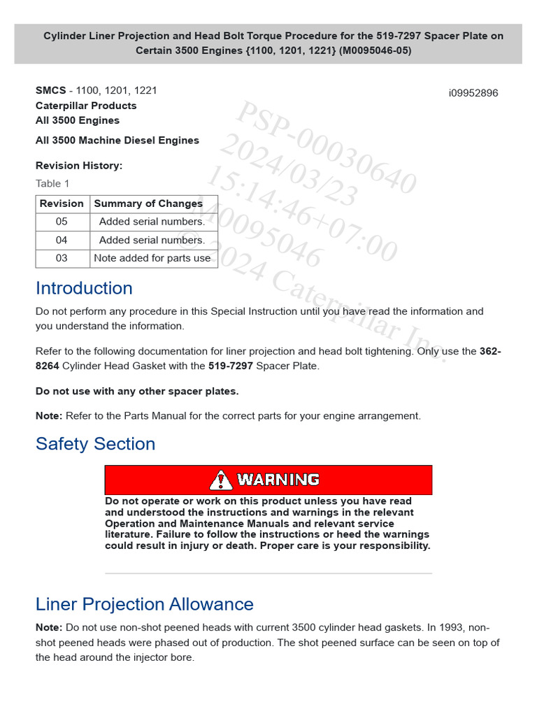777D Liner Projection Update | PDF | Screw | Internal Combustion Engine