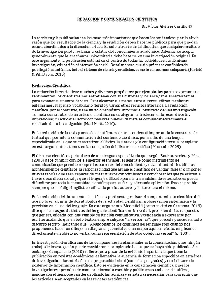La Redacción y Comunicación Científica | PDF | Comunicación | Conocimiento