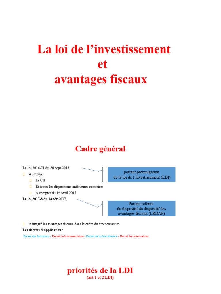 Loi de l'Investissement et Avantages Fiscaux | PDF | Investir | Arbitrage