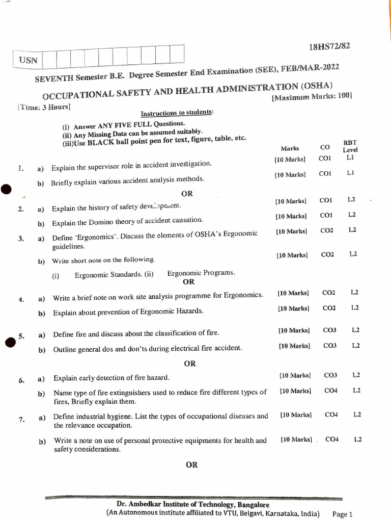 Old QPs | PDF | Occupational Safety And Health | Personal Protective Equipment