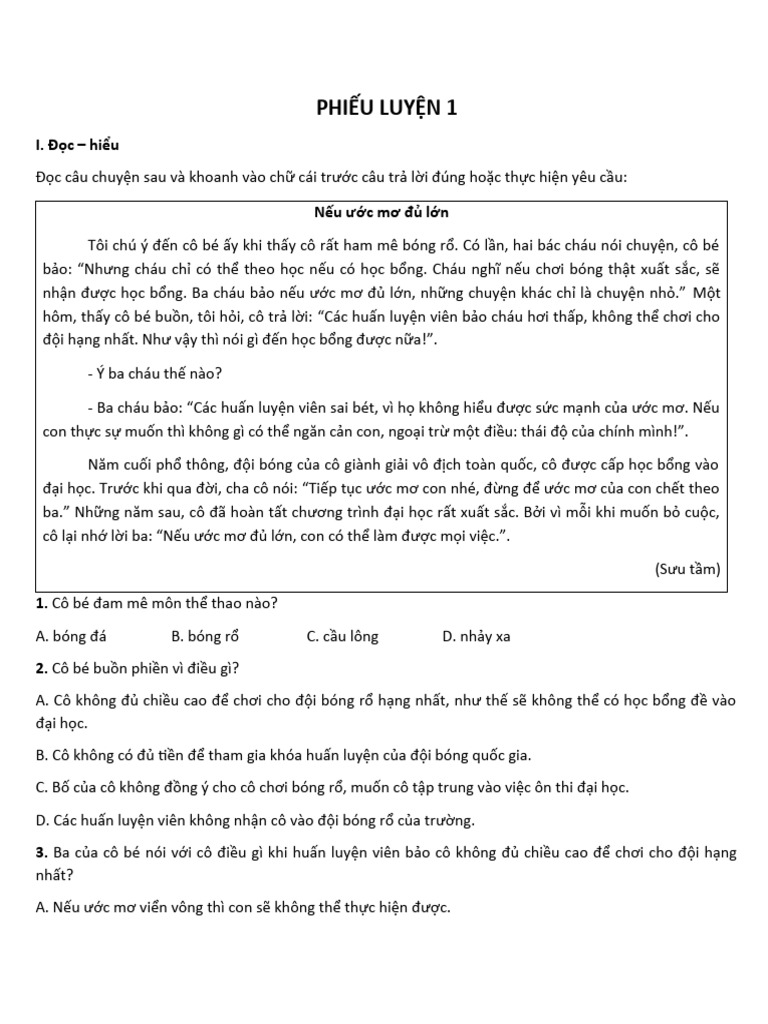 PHIEU BT CUOI TUAN (1) | PDF