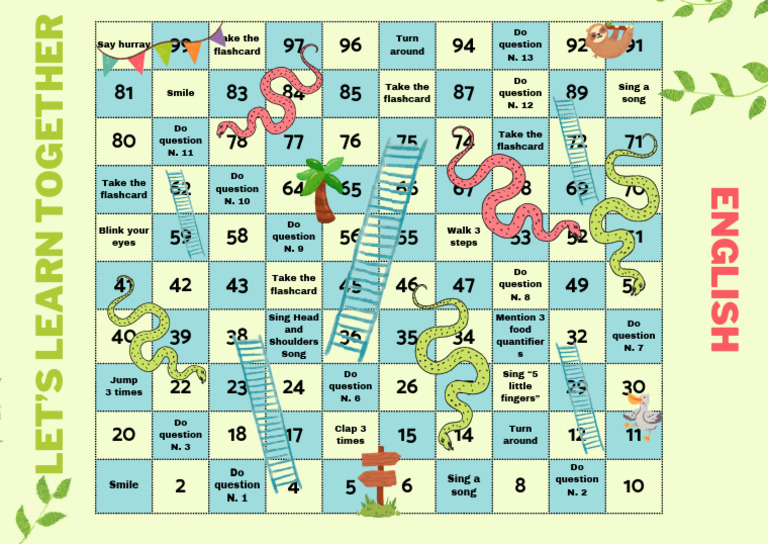 Snakes and Ladders Board Game A4 | PDF