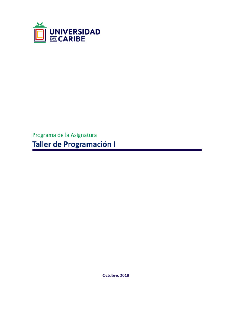 28-ISW-301 Taller de Programación I | PDF | Aprendizaje | Algoritmos