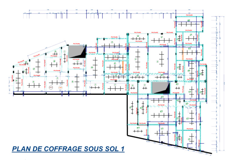 Plan de Coffrage Sous-Sol 1 | PDF
