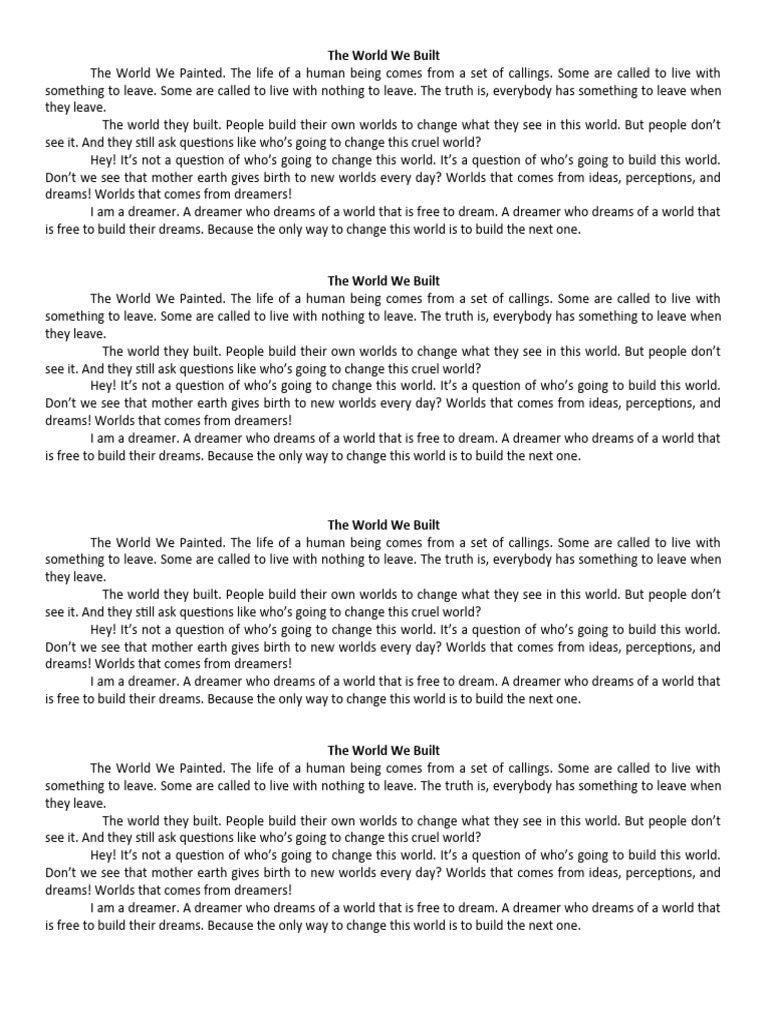 ORATORICAL SPEECH FOR GRADE 5 | PDF | Dream | Cognitive Science