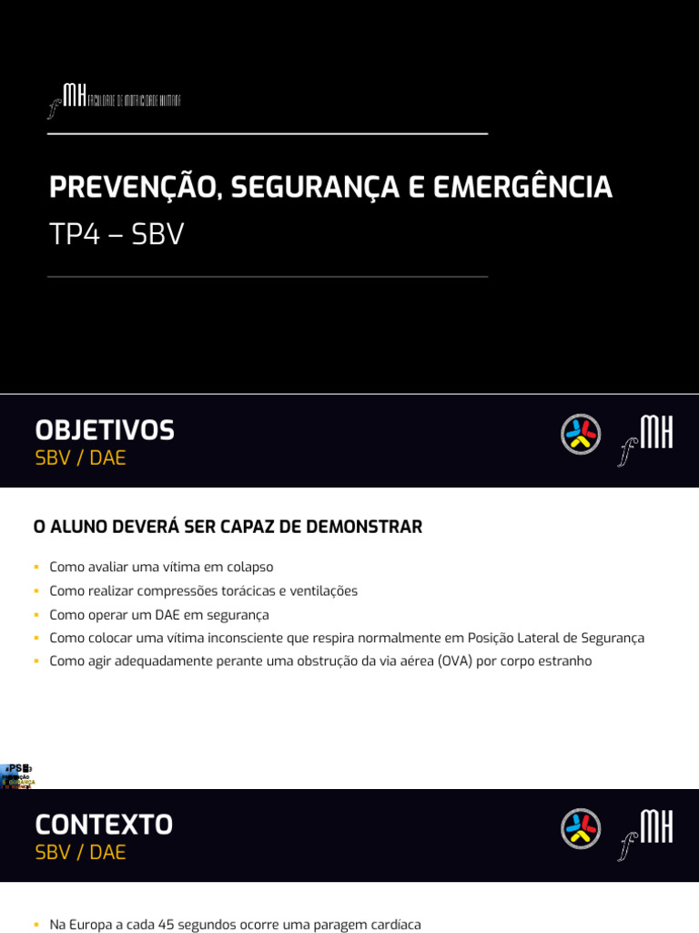 Técnicas de SBV e Uso de DAE | PDF | Reanimação cardiopulmonar | Coração