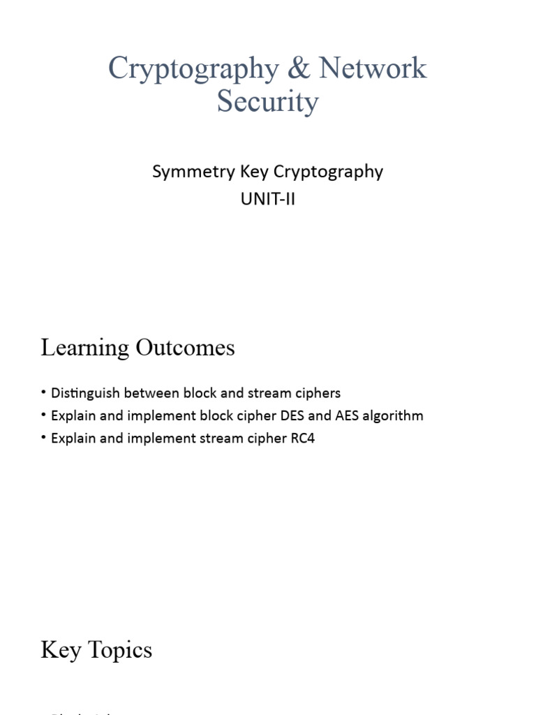 CNS Module II | PDF | Encryption | Cipher