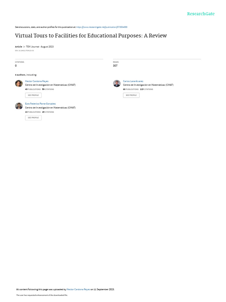 TEMJournalAugust2023 1725 1731 | PDF | Virtual Reality | 3 D Computer Graphics