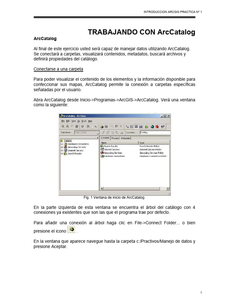 Manejo de Datos en ArcCatalog | PDF | Ventana (informática) | Archivo de computadora