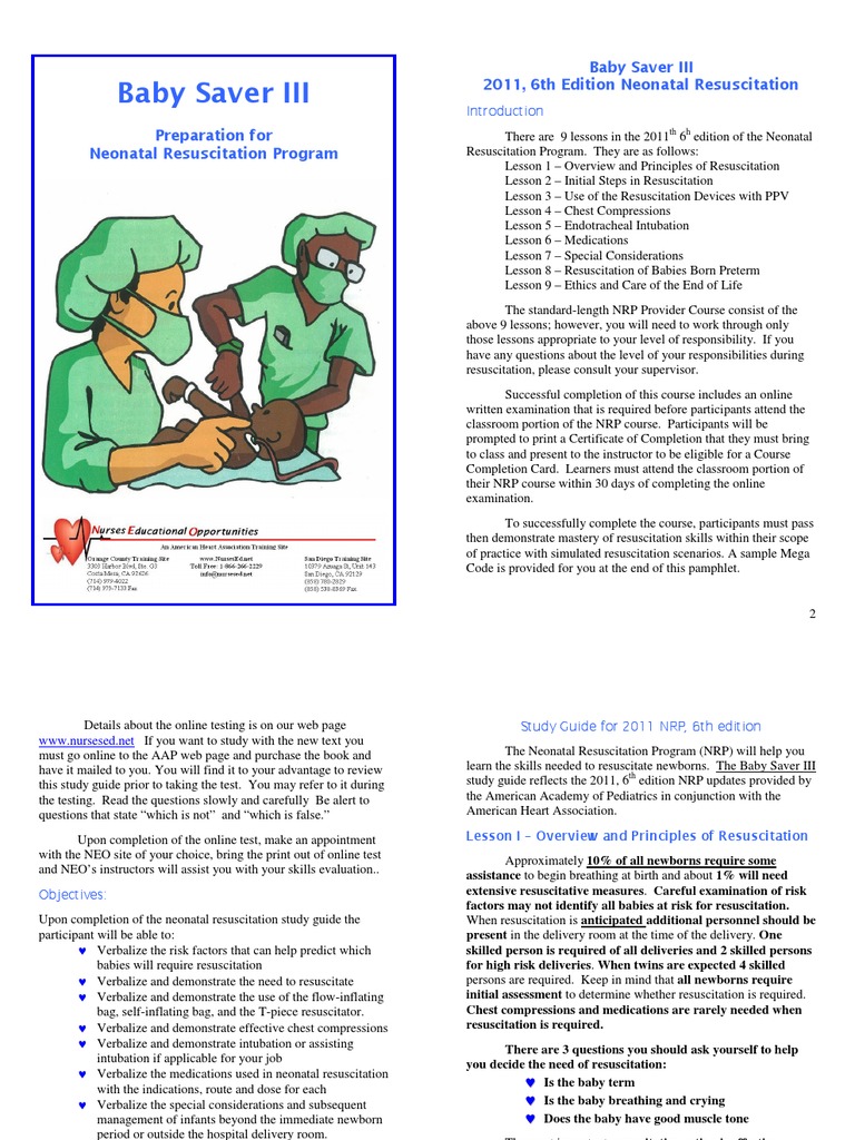 NRP Baby Saver III June 2011 | Cardiopulmonary Resuscitation | Infants