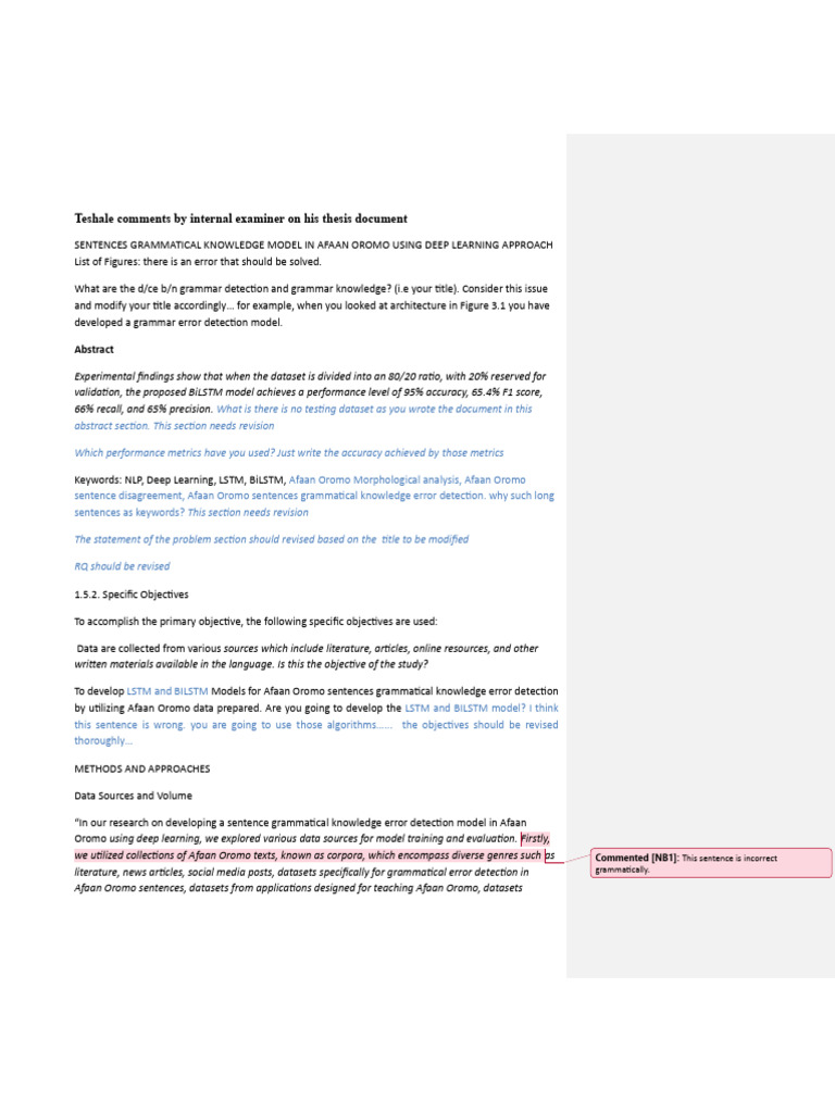 Teshale - Comments Internal | PDF | Linguistics | Grammar