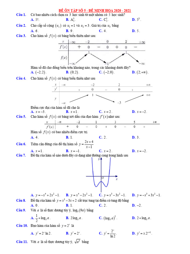 De On Tap So 5 - de Minh Hoa - 2020 - 2021 - HDG Chi Tiet | PDF