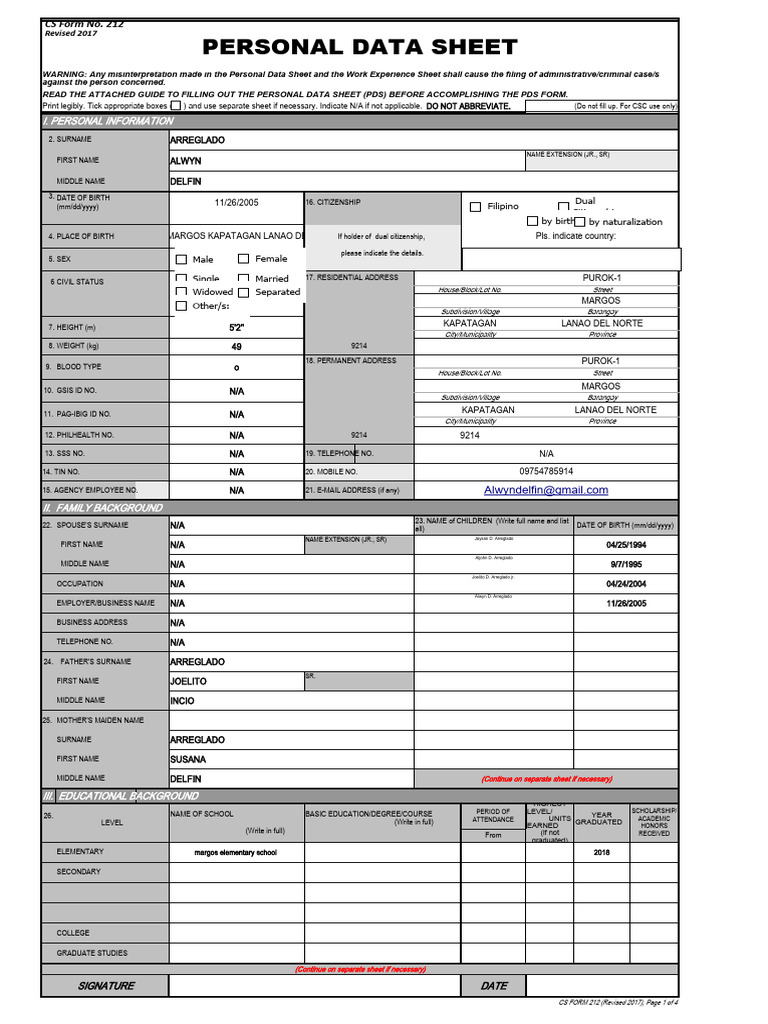 PDS CS Form No 212 Revised2017-Division-1-3 | PDF | Justice | Crime ...