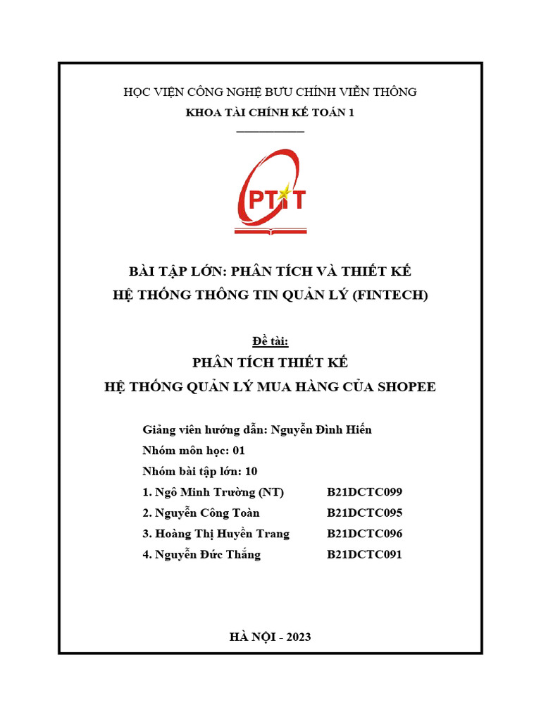 Nhóm 10 - PTTK | PDF
