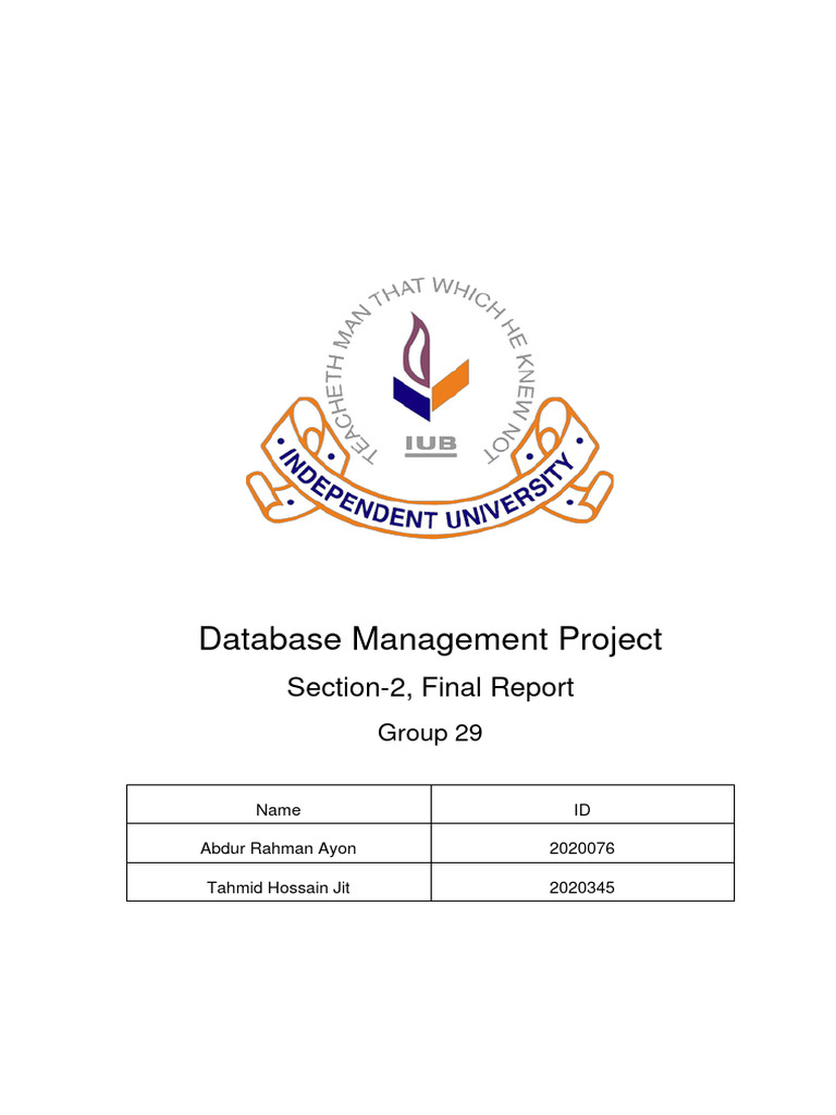 Final Report Group-29 | Download Free PDF | Databases | Computing