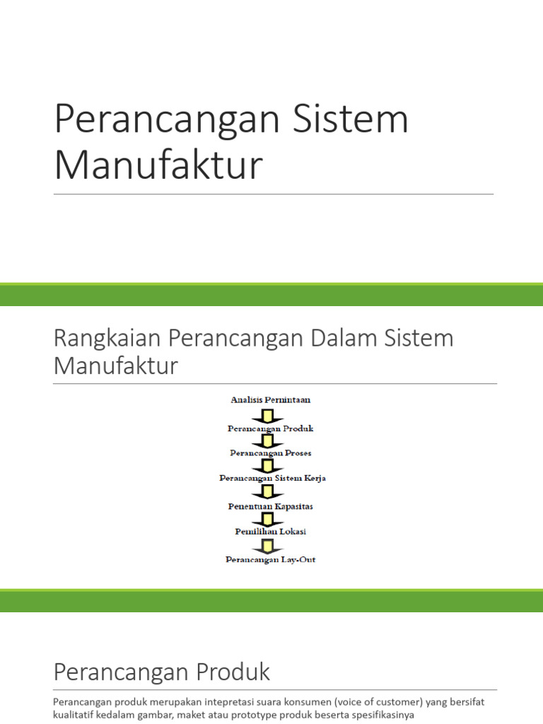 Perancangan Sistem Manufaktur | PDF | Teknologi & Rekayasa