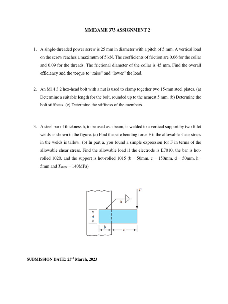 Power Screw Efficiency and Bolt Analysis | PDF | Technology & Engineering