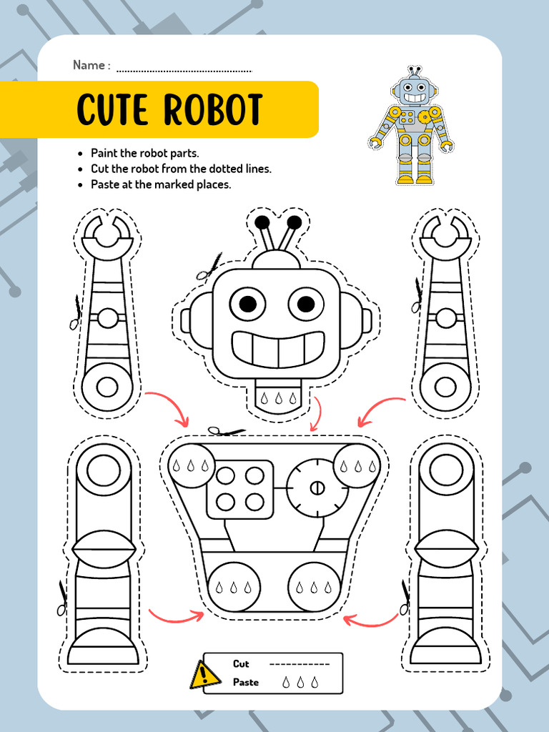 Cute Robot Worksheet | PDF