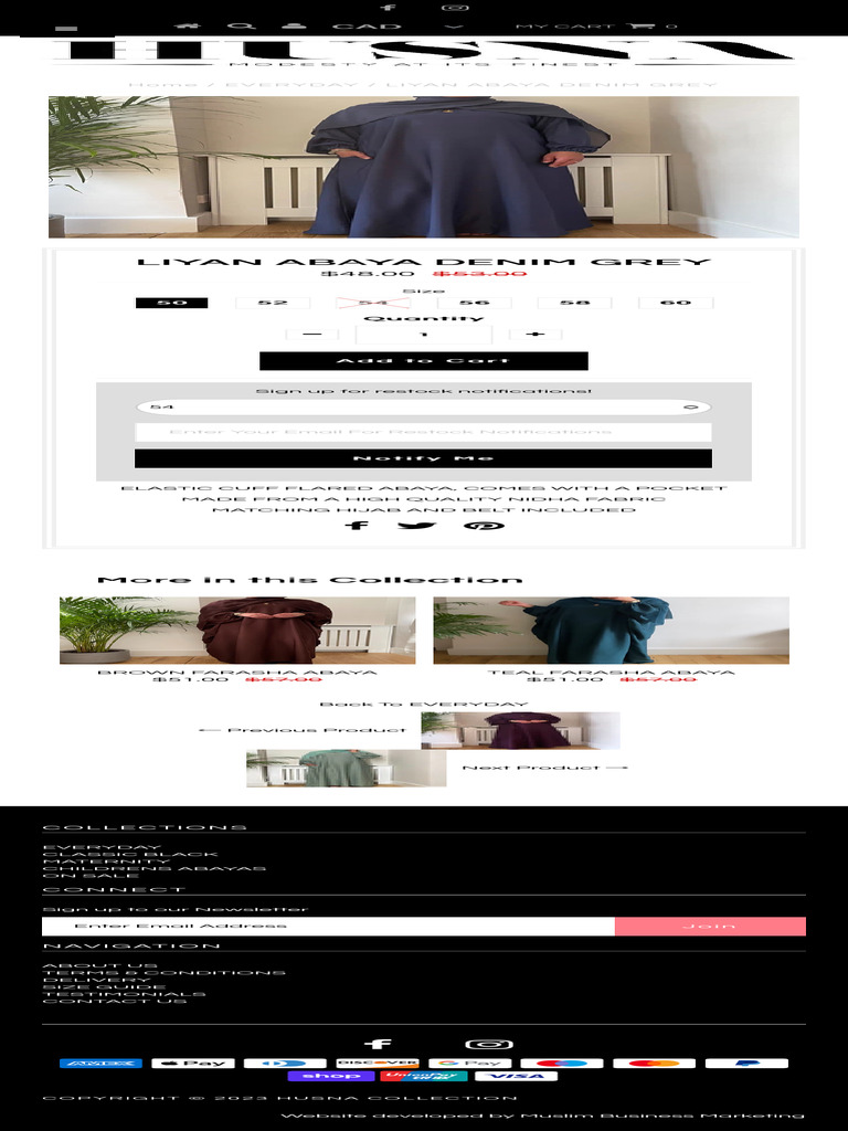 LIYAN ABAYA DENIM GREY – Husna Collection | PDF