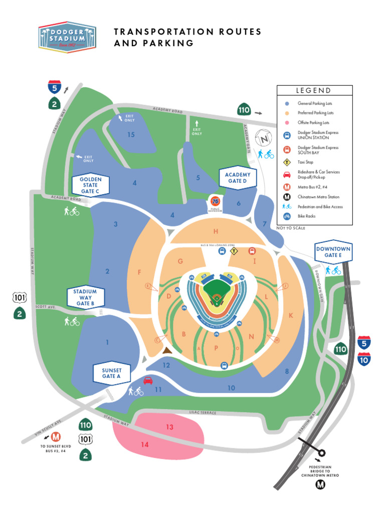 Dodger Stadium Parking Map Guide | PDF | Transport | Public Transport