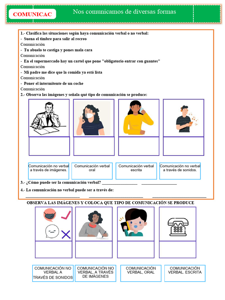 D3 A2 FICHA COM. Nos Comunicamos de Diversas Formas | PDF ...