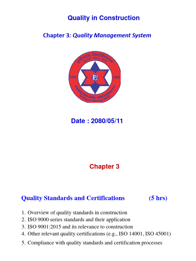 Chapter 3 QMS | PDF | Audit | Standardization