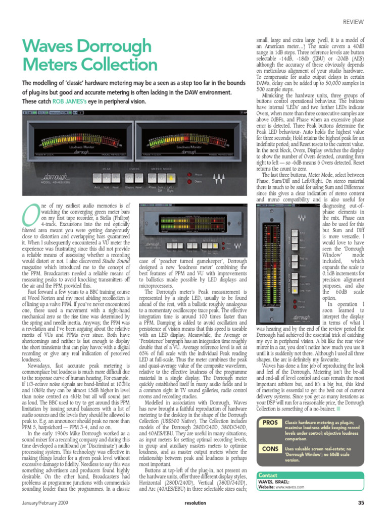 Dorrough Meters Review: Waves Plugin | PDF | Electronics | Electrical Engineering