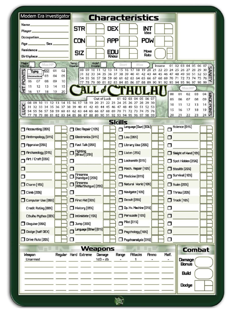 Modern Character Sheet | PDF