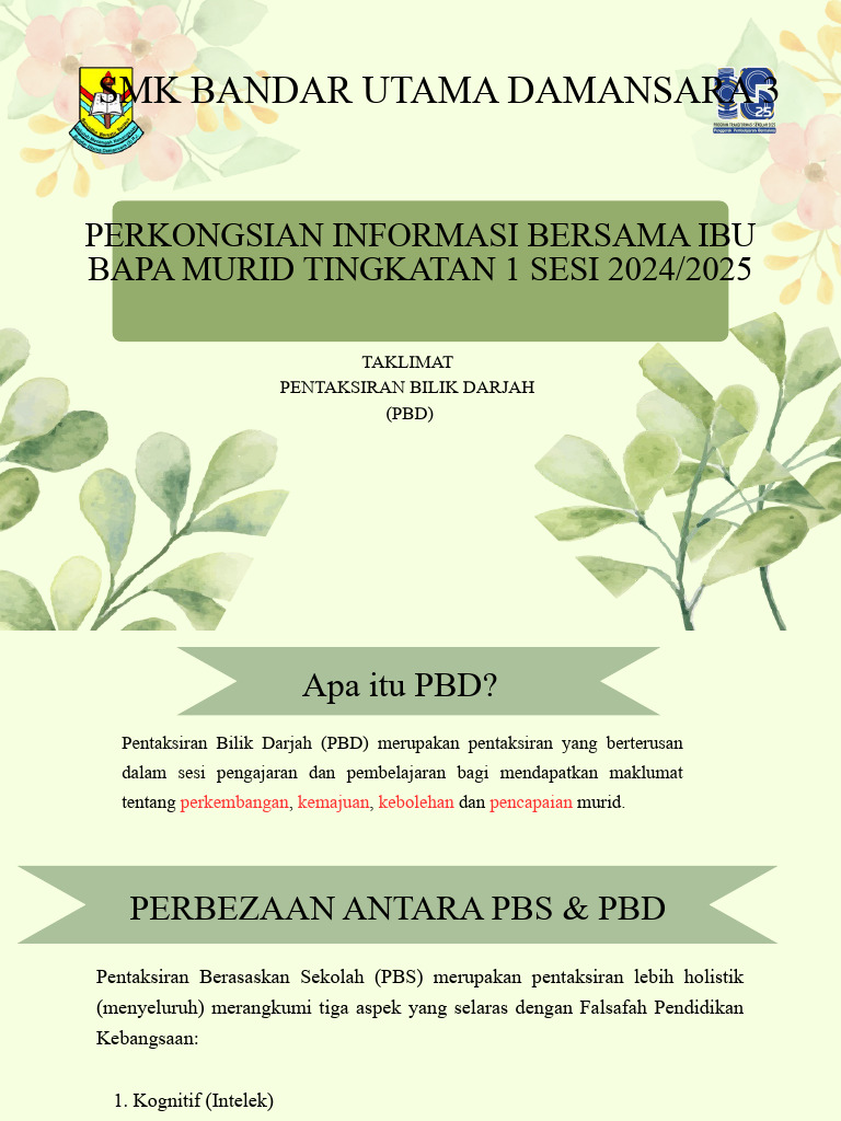 Ibu Bapa Taklimat PBD | PDF
