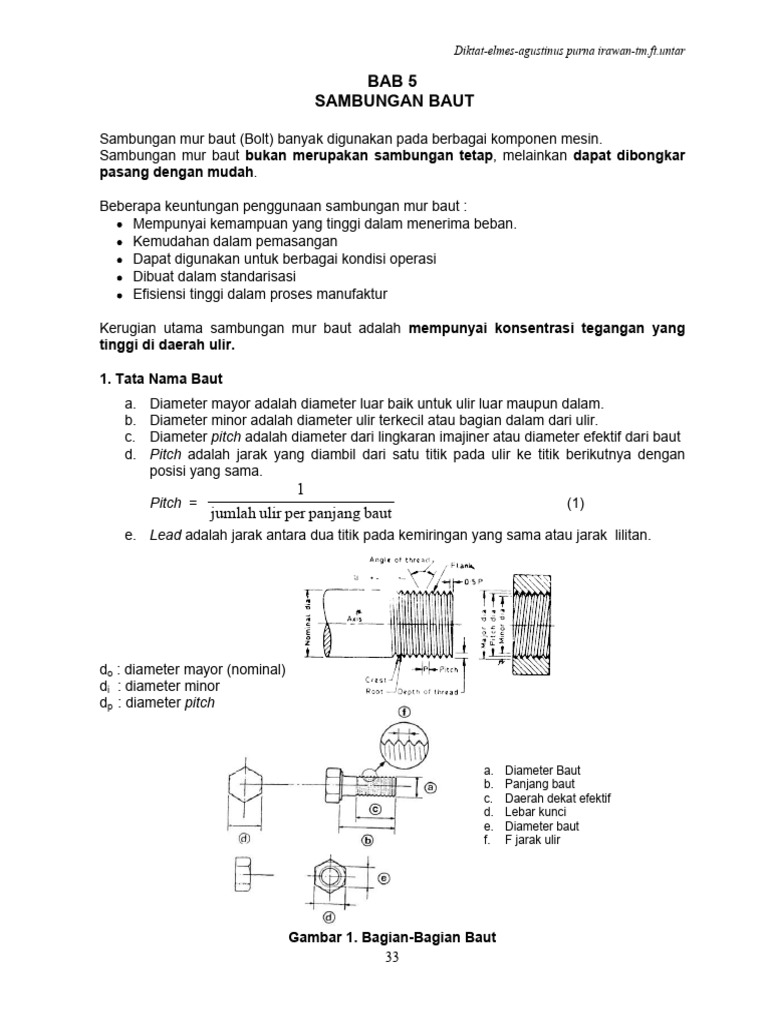 Ukuran dan Tata Nama Baut | PDF