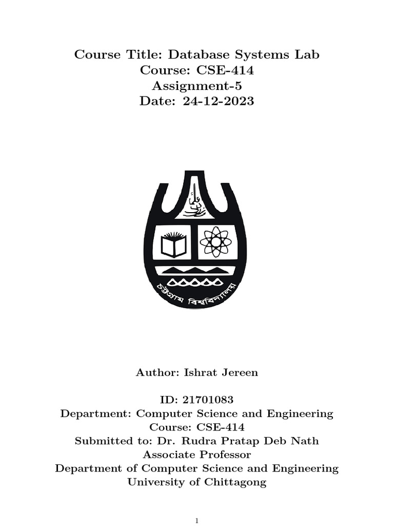 Assignment 5 Pdf Databases Data Model 