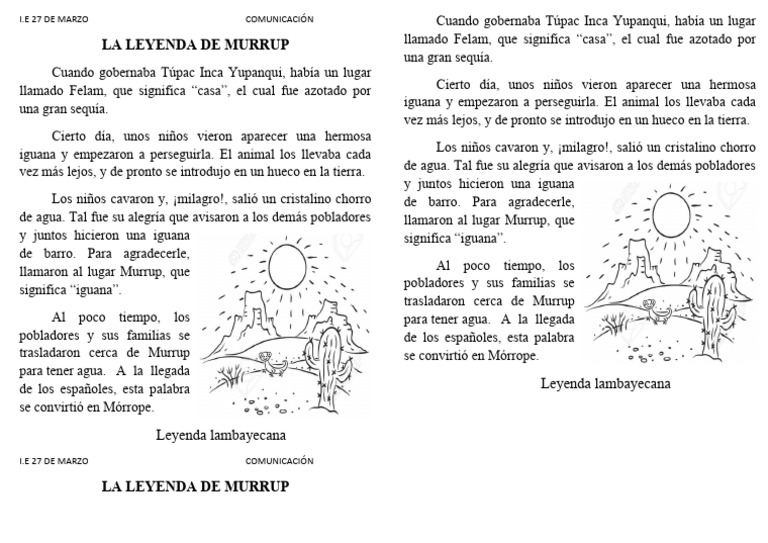 Leyenda de Murrup: Origen de Mórrope | PDF