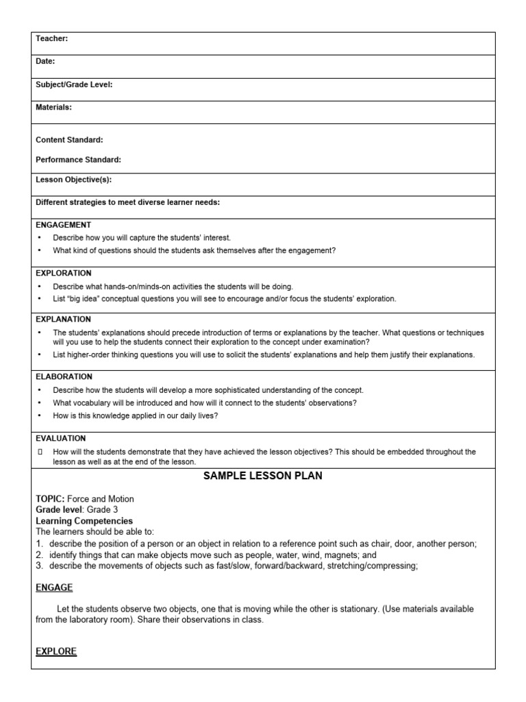 Sample 5E | PDF | Force | Learning