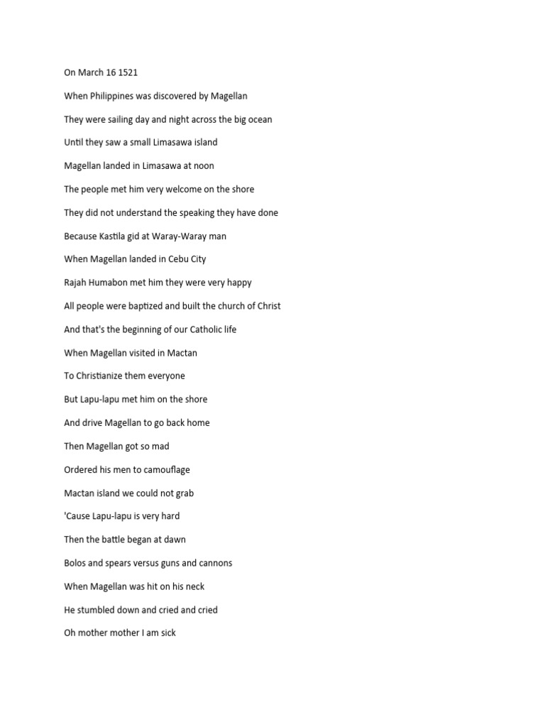 Magellan Lyrics | PDF