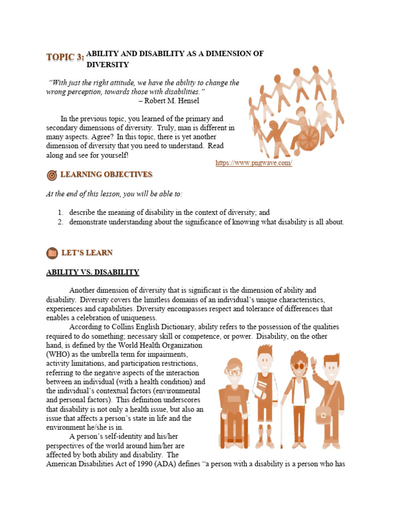 TOPIC-3-Ability-Disability-as-a-Dimension-of-Diversity | PDF ...