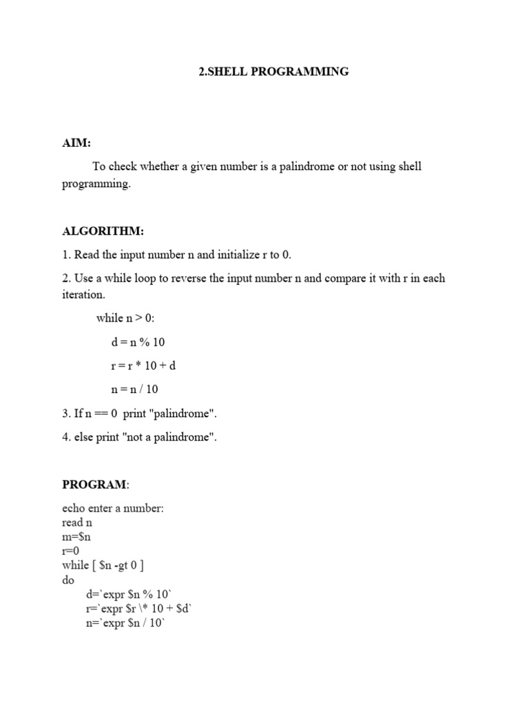 2.shell Programming | PDF | Algorithms | Applied Mathematics 2.shell Programming | PDF | Algorithms | Applied Mathematics