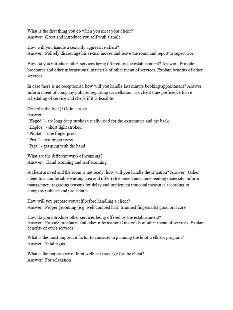 Hilot Exam Wellness Massage | PDF | Massage | Human Body