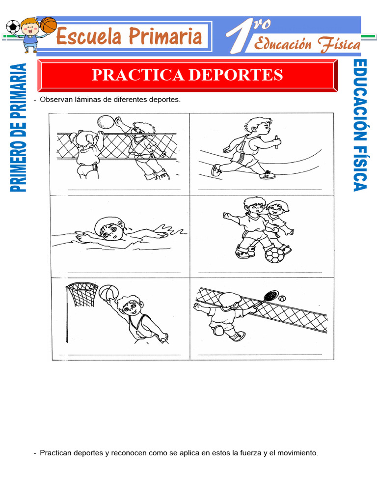 Practica Deportes para Primero de Primaria | Descargar gratis PDF ...
