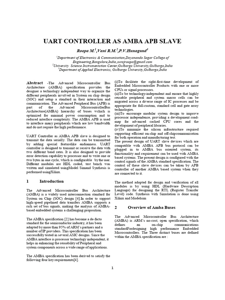 Uart Amba | PDF | System On A Chip | Microcontroller