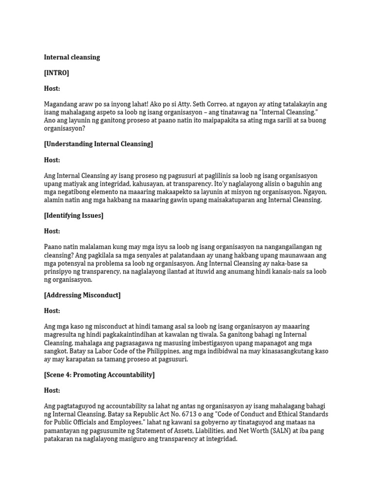 Internal Cleansing (Intro) Host | PDF