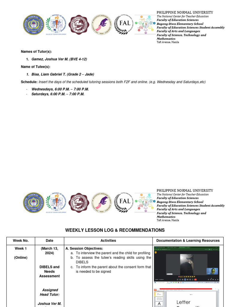 Bisa Weekly Lesson Log | Download Free PDF | Learning | Manila