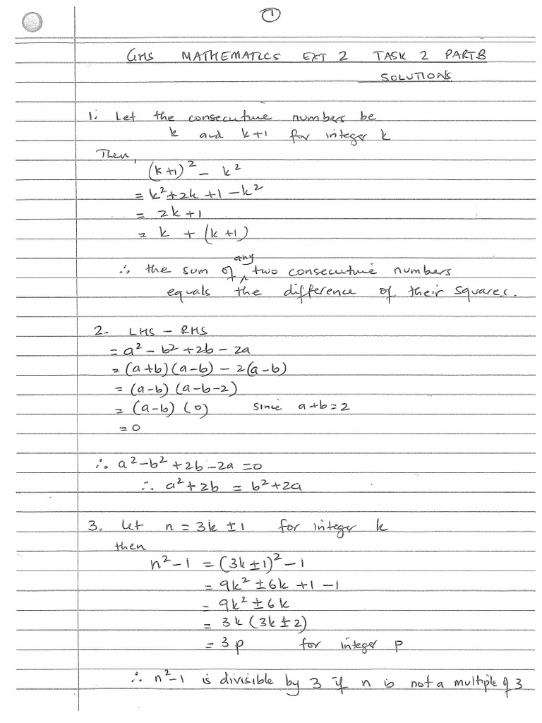 2022 Ext 2 Task 2 Part B Solutions | PDF