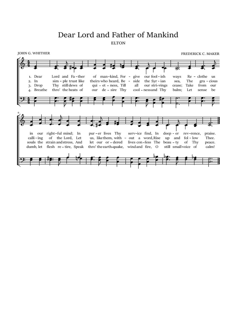 Dear Lord and Father of Mankind | PDF