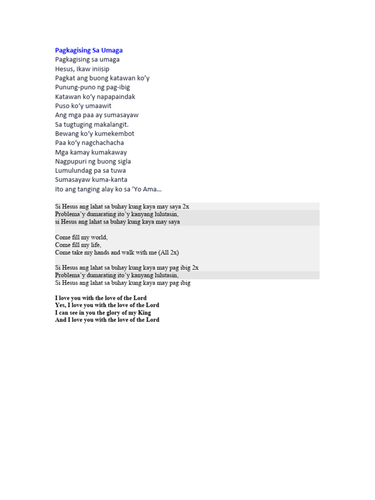 Pagkagising Sa Umaga | PDF