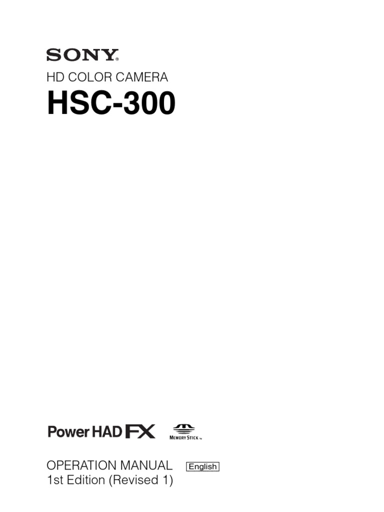 Sony HSC300 | PDF | Camera | Menu (Computing)