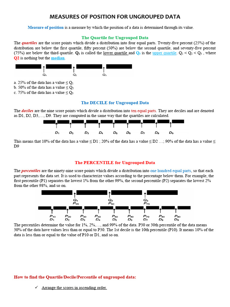 Measure of Position-Notes | PDF | Quartile