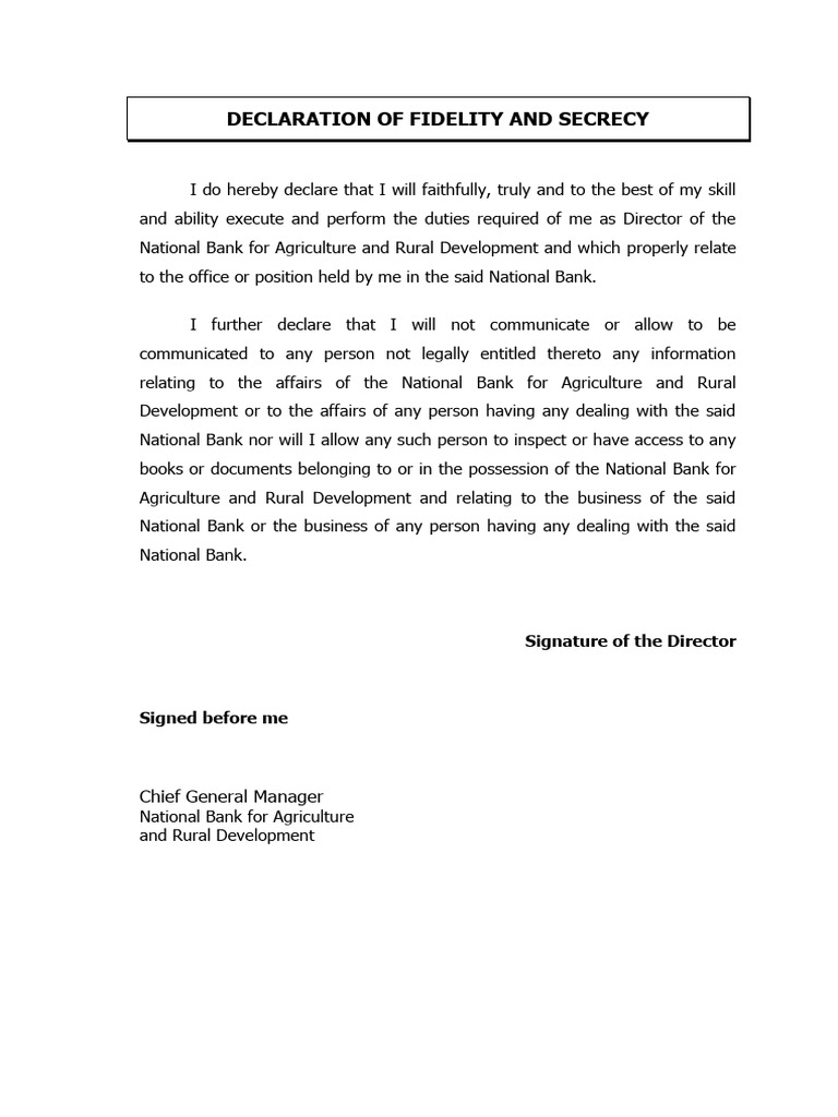 Fidelity & Secrecy Format | PDF