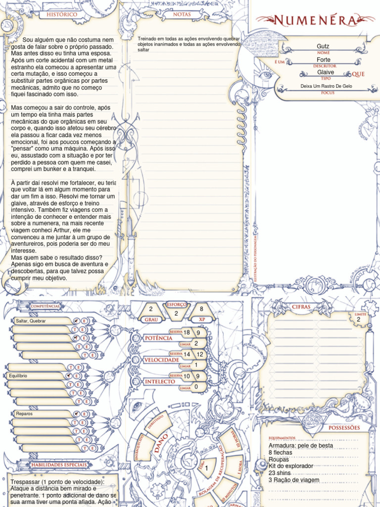 Numenera Ficha-Editavel | PDF