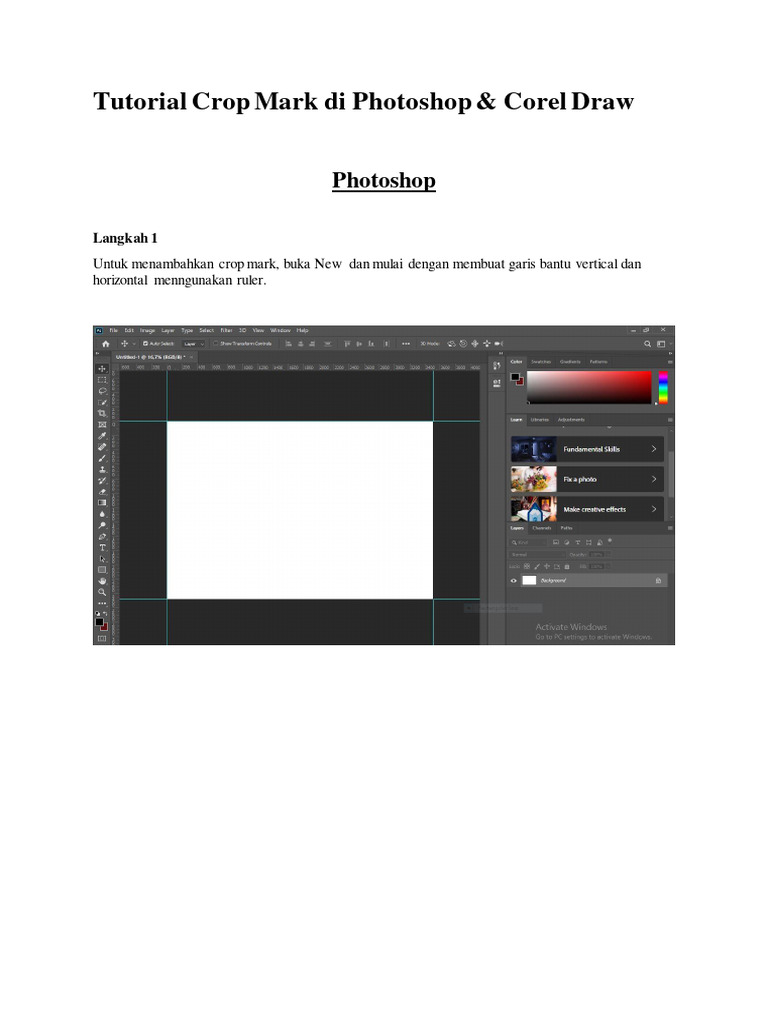 Tutorial Crop Mark di Photoshop & Corel Draw | PDF