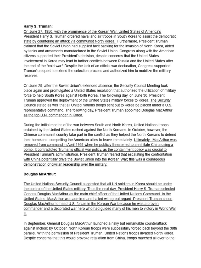 Truman and MacArthur in the Korean War | PDF | Korean War | Douglas Mac ...